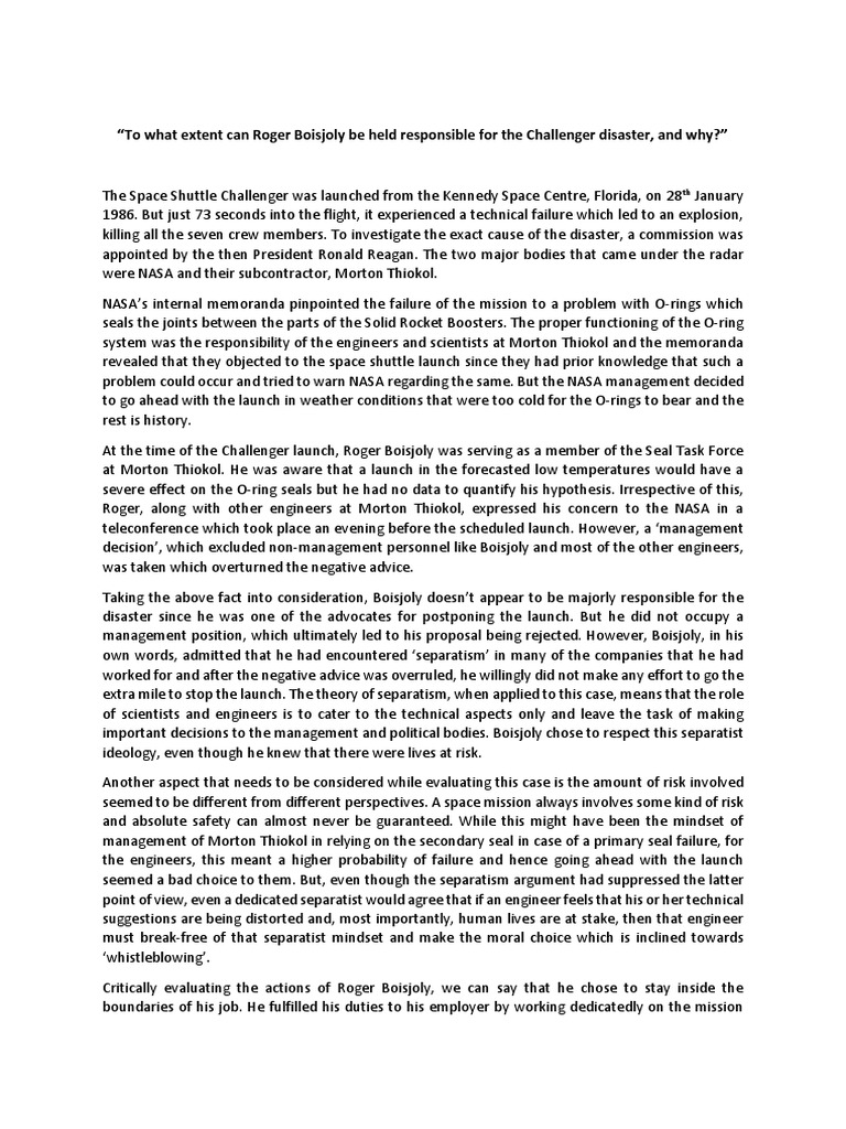 Challenger Space Shuttle Disaster | PDF | Spaceflight | Science