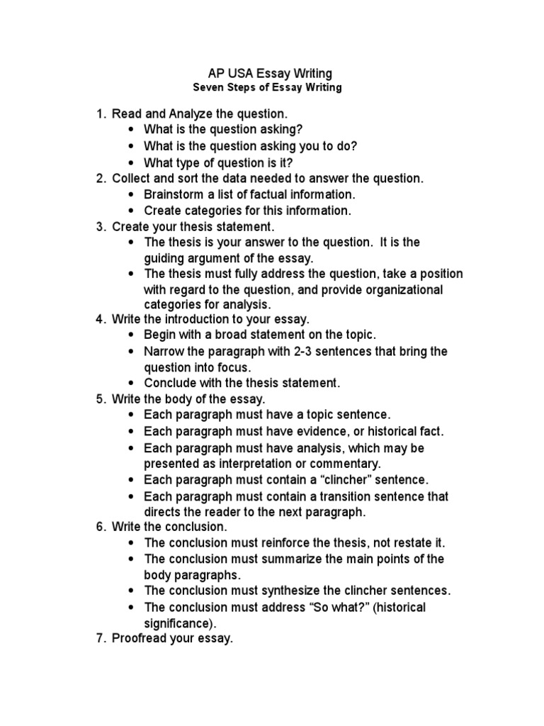 Essay Writing 7 Steps | PDF | Essays | Question