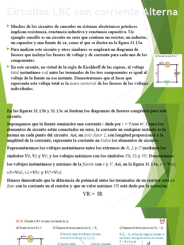 Circuitos LRC Con Corriente Alterna | PDF | Impedancia eléctrica | Corriente eléctrica