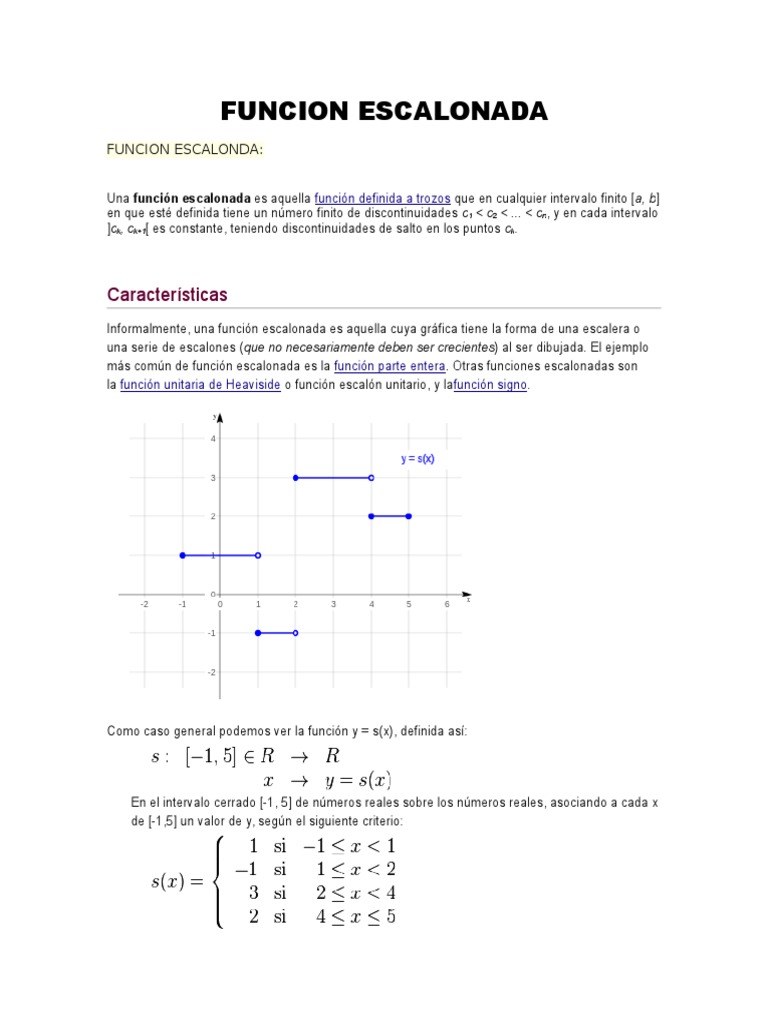 Función Escalonada: Definición y Ejemplos | PDF | Sistema de ...