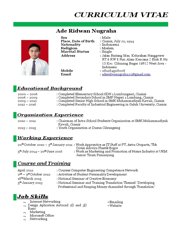 Ade Ridwan Nugraha CV | PDF