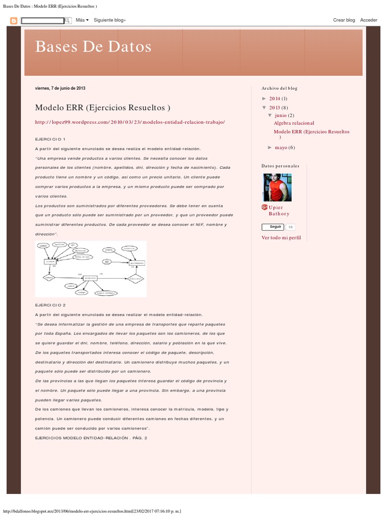 Bases de Datos Modelo ERR (Ejercicios Resueltos) | PDF | Base de datos relacional | Modelo ...