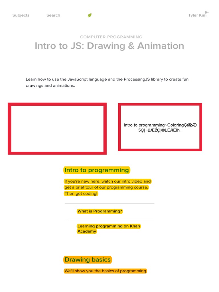 Intro To Js Drawing And Animation Computer Programming Khan Academy Pdf Object Oriented 