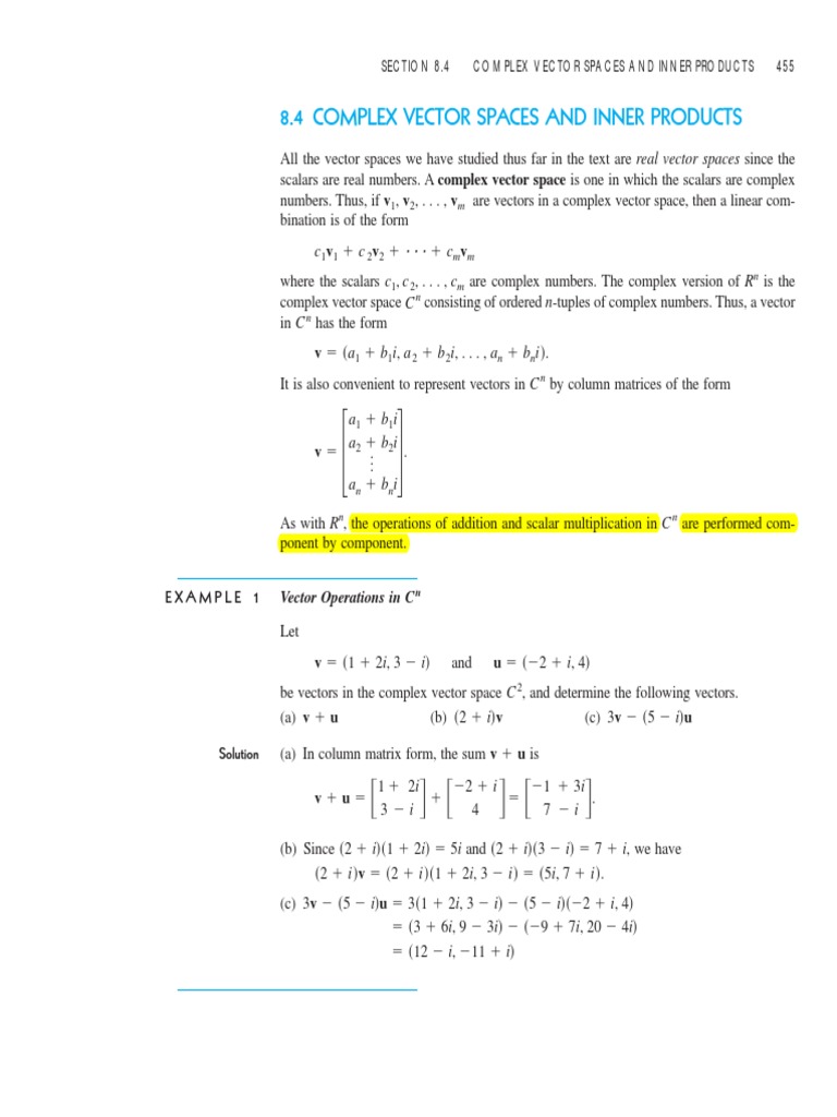 Complex Vectors | PDF | Matrix (Mathematics) | Vector Space