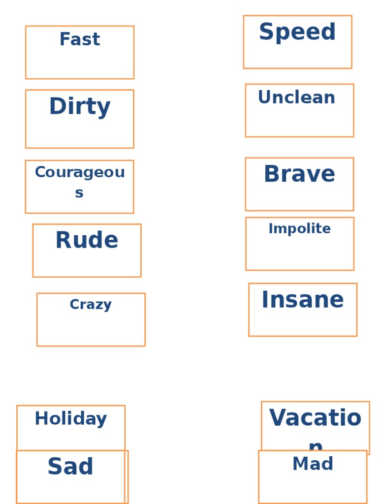 Synonym Cards | PDF