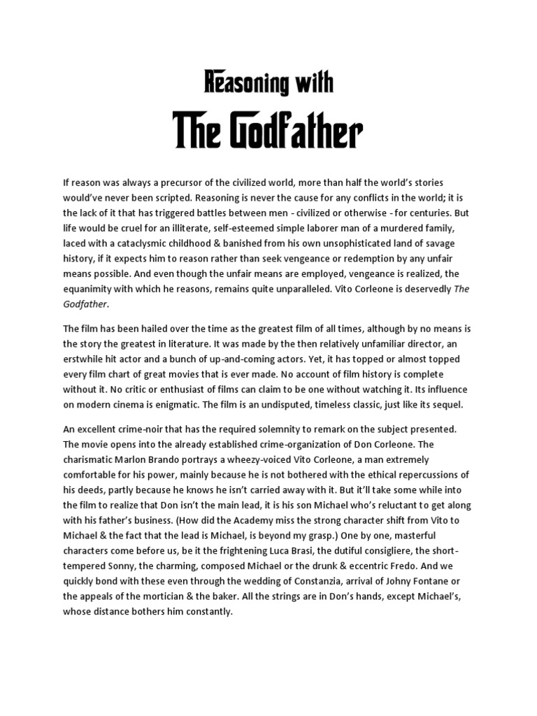 An Analysis of The Godfather PDF | PDF | Works | Gang Activity