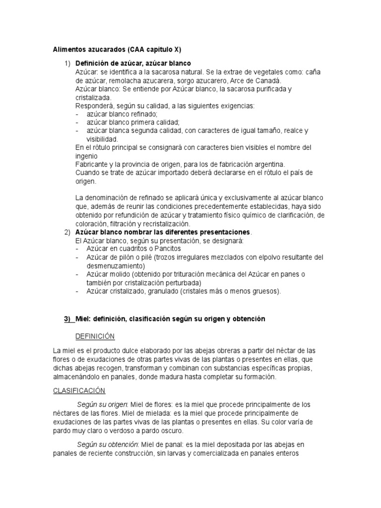 Alimentos Azucarados TP Bromatologia | PDF | Azúcar | Dieta y nutrición