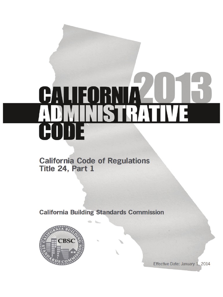 California Title 24, Part 1 Administrative Code 264pp 6x9trade | PDF ...