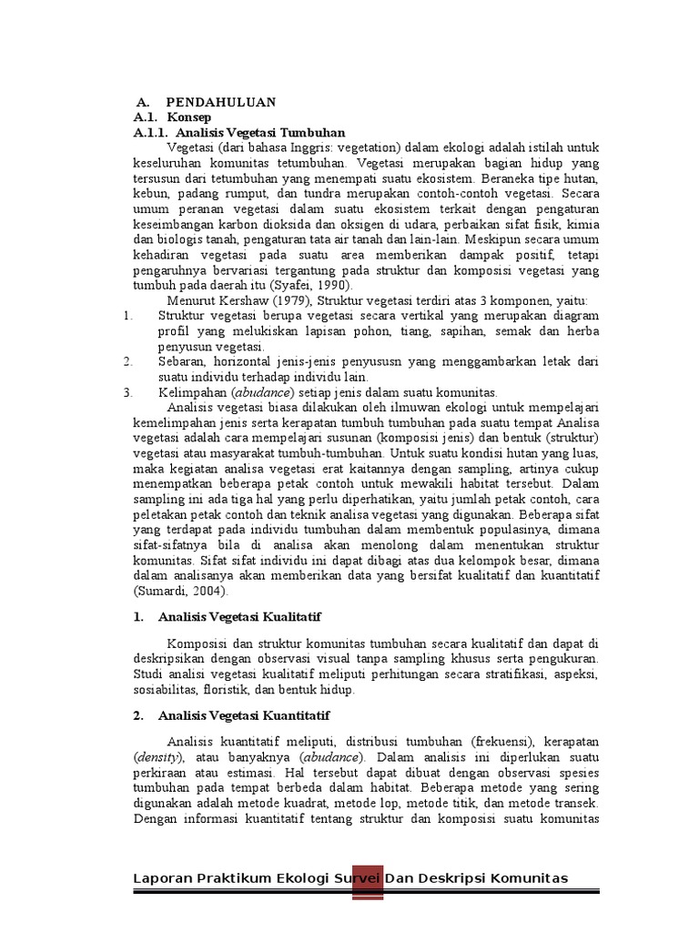 Laporan Ekologi Komunitas | PDF
