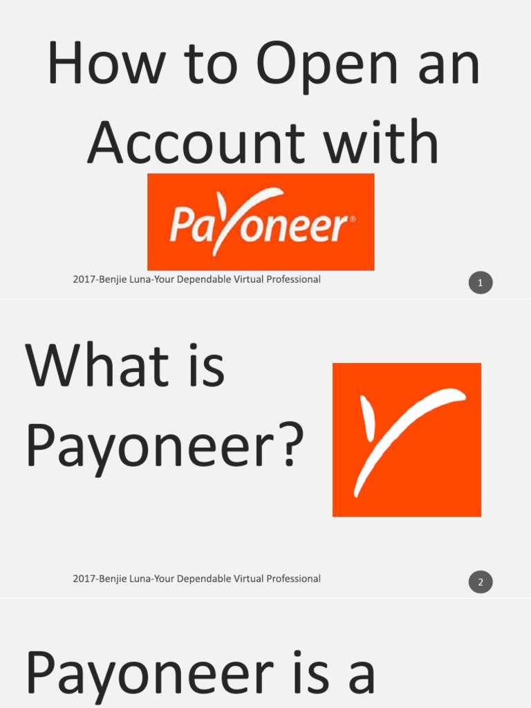 Benjie - Luna - How To Open An Account With Payoneer Tutorial | PDF | Login | Password