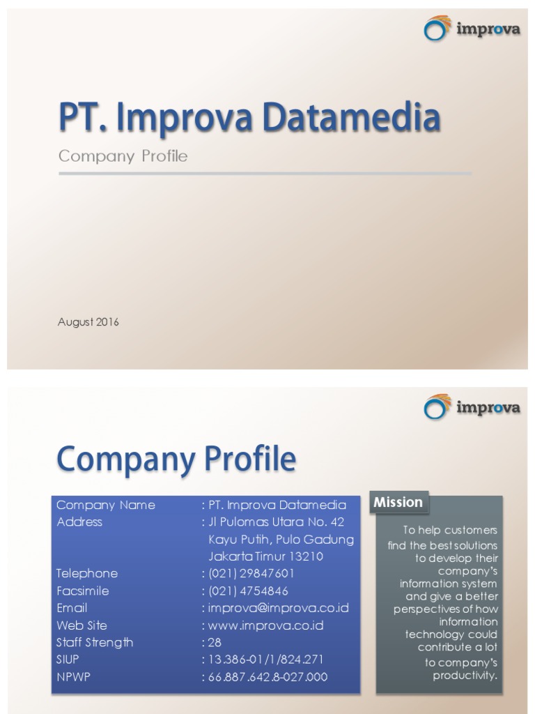 Improva Company Profile - Rev | PDF