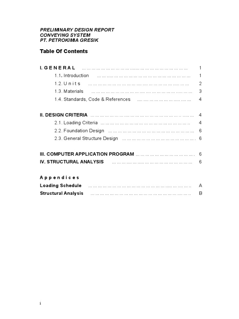 Pre Design REPORT Contents | PDF