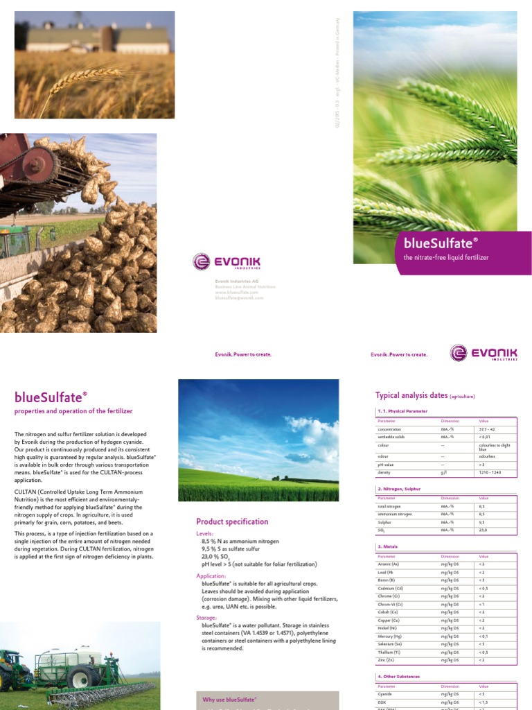 Flyer BlueSulfate en | PDF | Fertilizer | Nitrogen