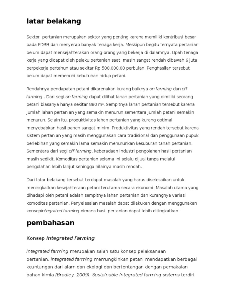 Essay Integrated Farming | PDF | Teknologi & Rekayasa