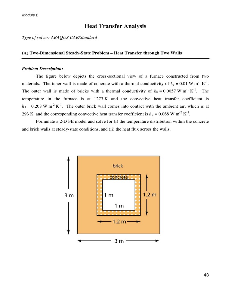 Heat Transfer Analysis: Type of Solver: ABAQUS CAE/Standard | PDF