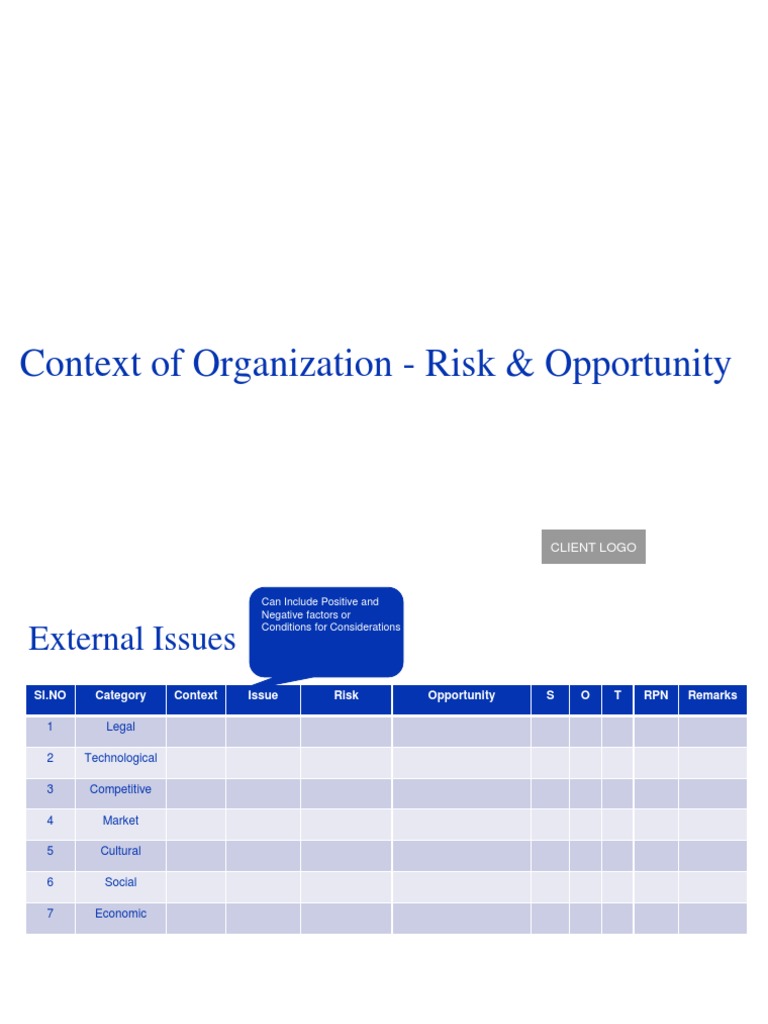 Risk & Opportunity as Per ISO 9001 2015 | Stakeholder (Corporate) | Risk