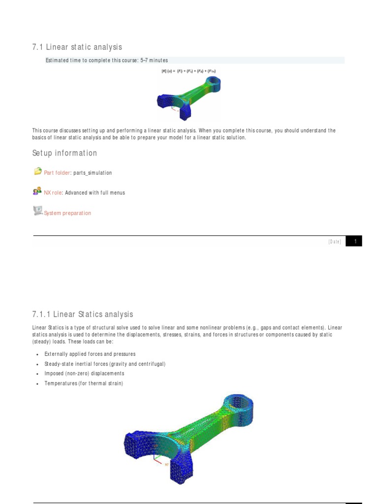 7.1 Linear Static Analysis | PDF | Stress (Mechanics) | Applied Mathematics