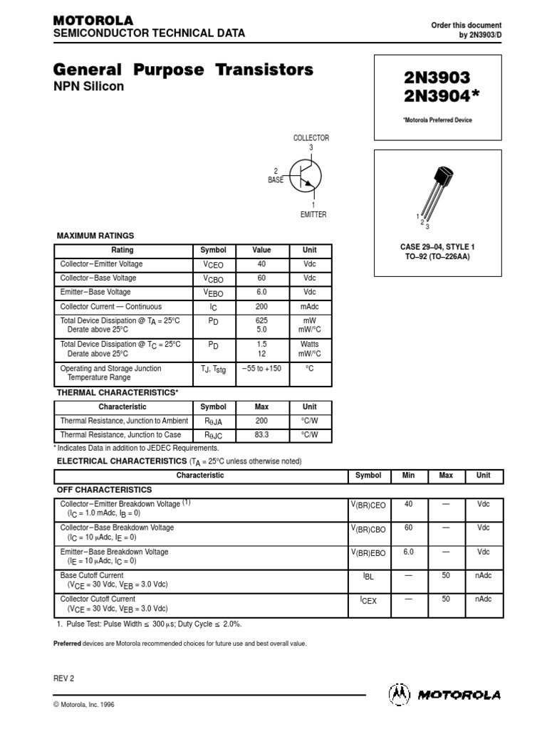 2n3903 2n3904 PDF | PDF | Transistor | Field Effect Transistor
