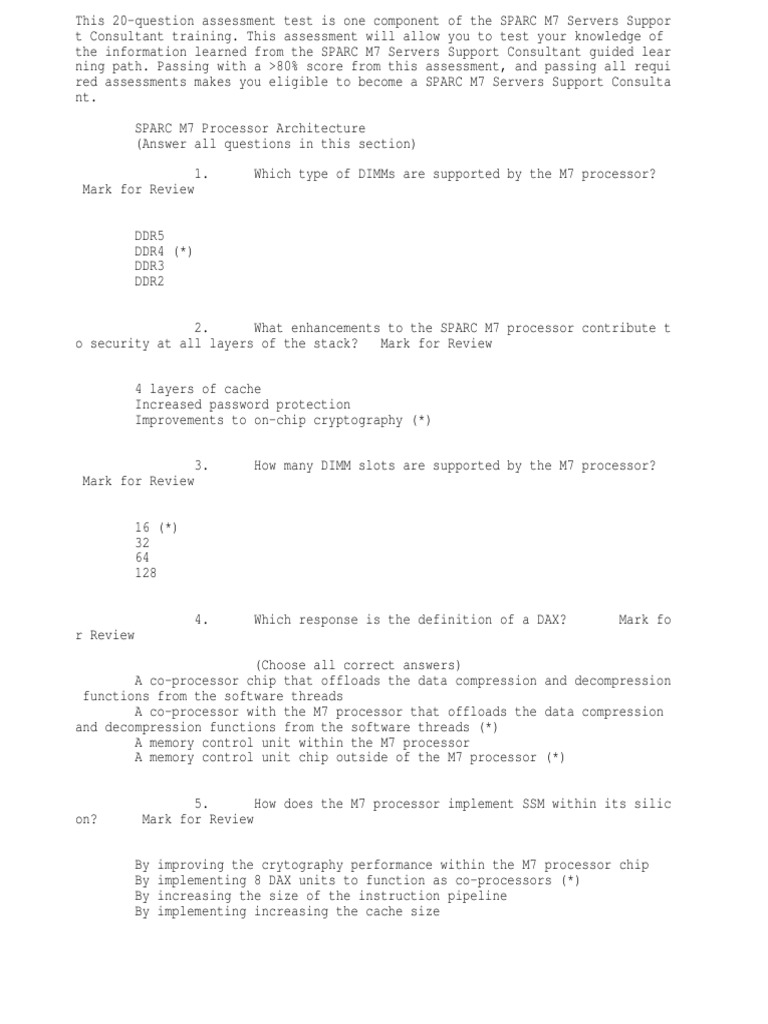 SPARC M7 Processor and Product Overview Assessment | PDF | Central Processing Unit | Cpu Cache