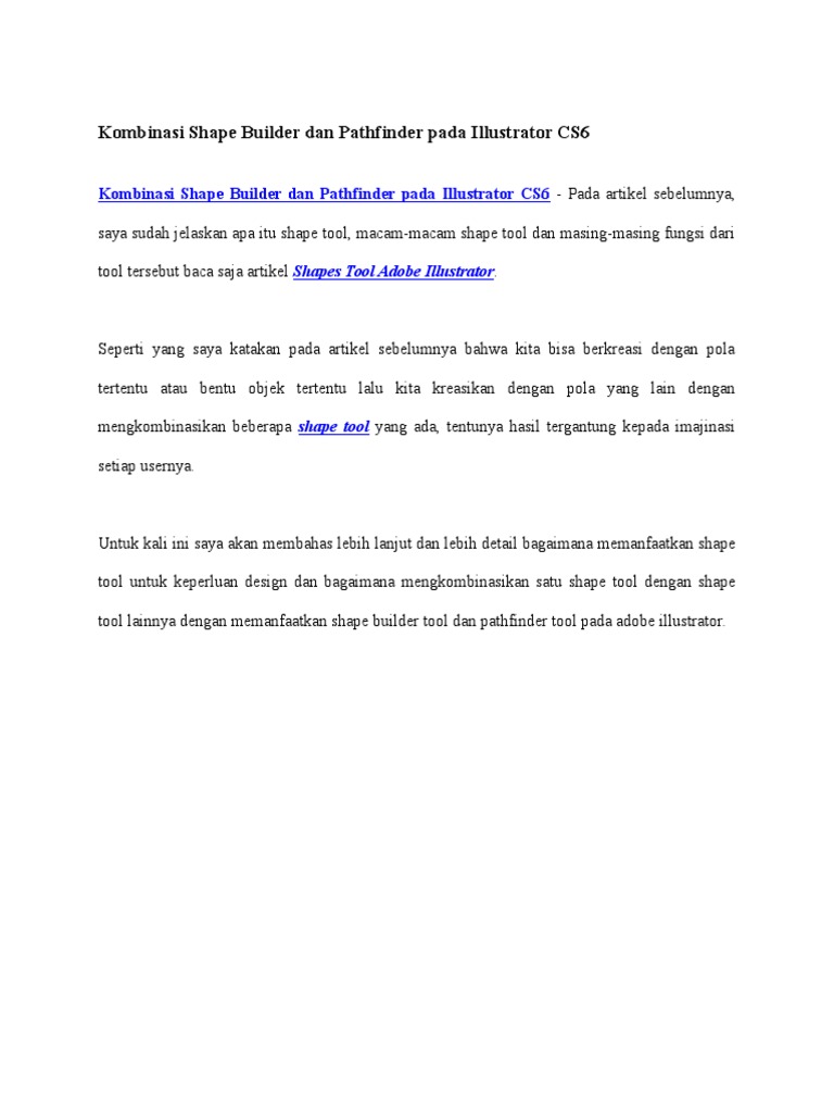 Kombinasi Shape Builder dan Pathfinder Illustrator | PDF