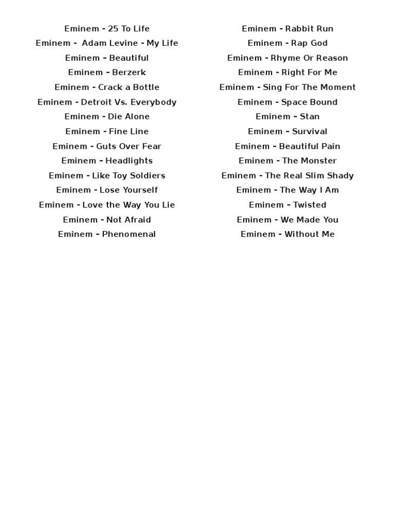 Lyric - Eminem | PDF