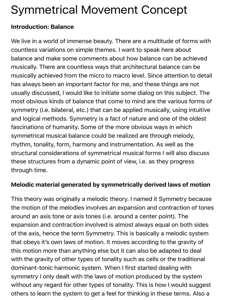 Symmetrical Movement Concept - Steve Coleman | PDF | Interval (Music ...