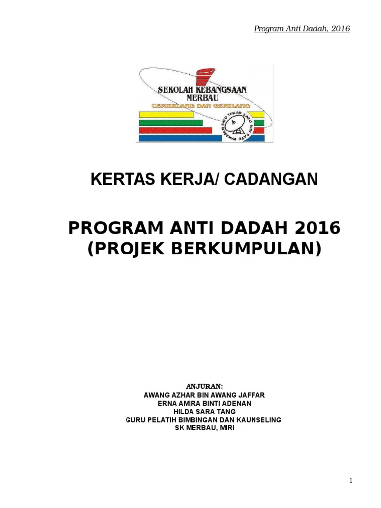 Kertas Kerja Program Anti Dadah | PDF
