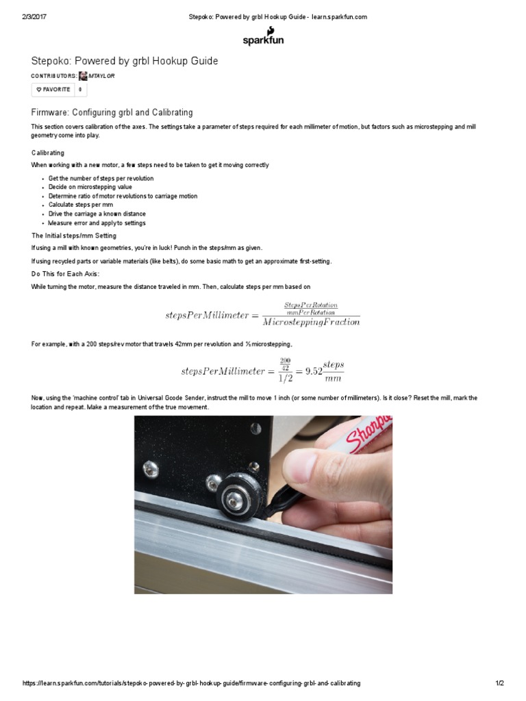 Stepoko - Powered by GRBL Hookup Guide - Learn - Sparkfun | PDF ...