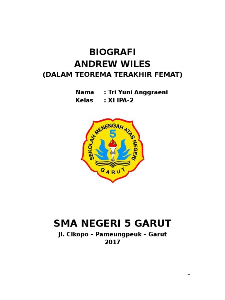 Biografi Sir Andrew Wiles dan Teorema Fermat | PDF