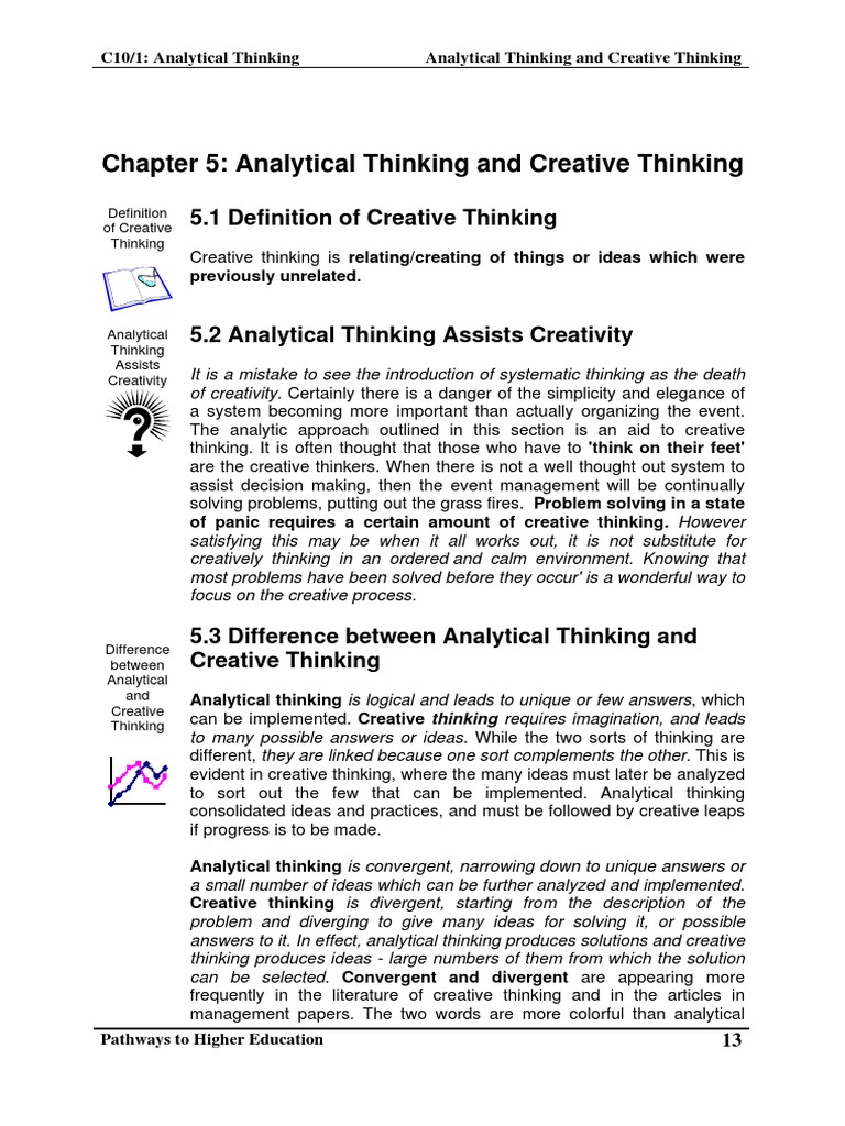 Chapter 5: Analytical Thinking and Creative Thinking | PDF | Creativity | Thought