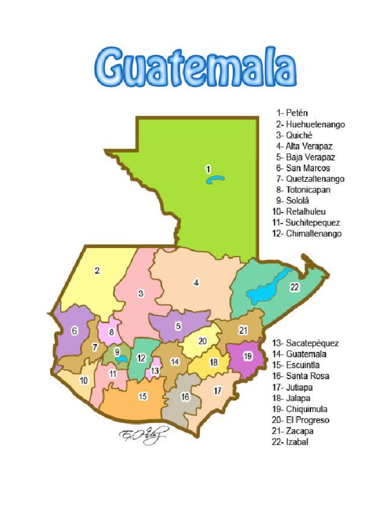 Mapa de Guatemala Localizado