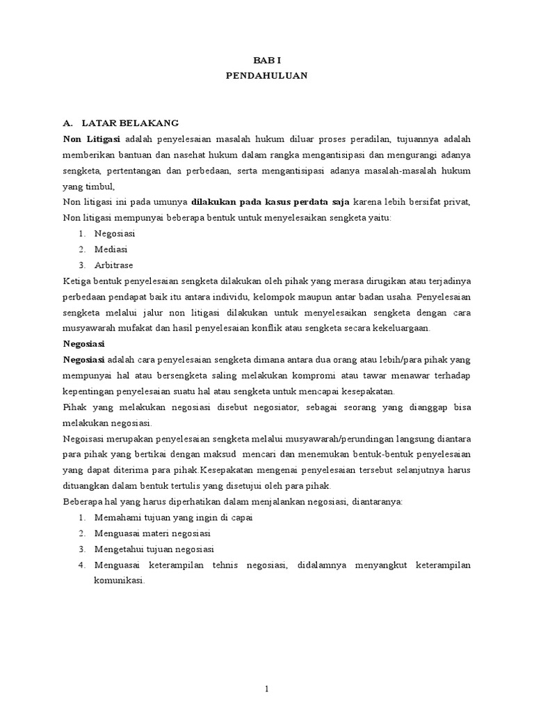Makalah Bantuan Hukum Non Litigasi | PDF