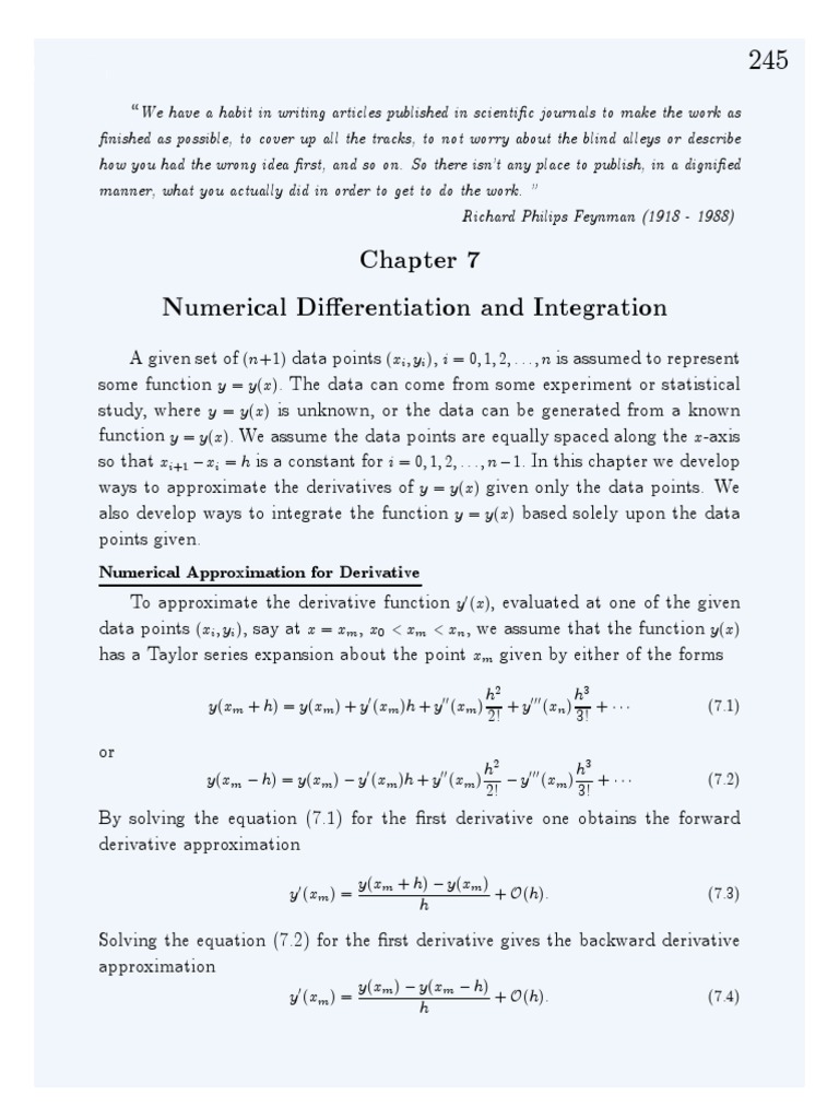 Numerical Differentiation and Integration | PDF | Integral | Mathematical Objects