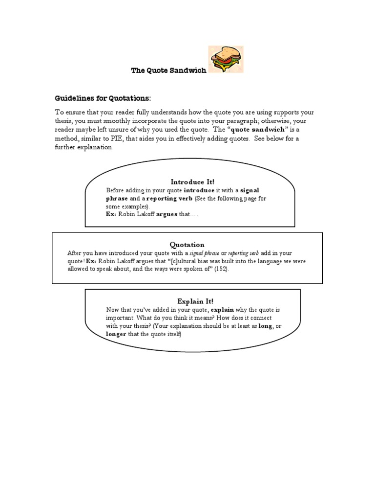 The Quote Sandwich | PDF | Bracket | Ellipsis