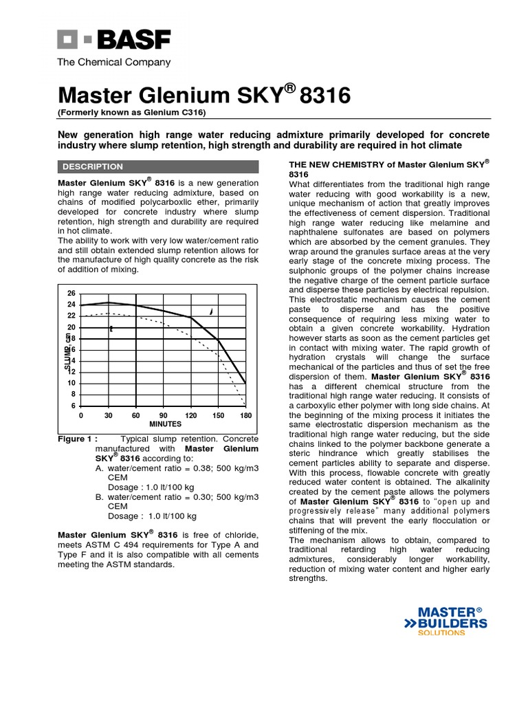 Master Glenium SKY 8316 | PDF | Concrete | Cement