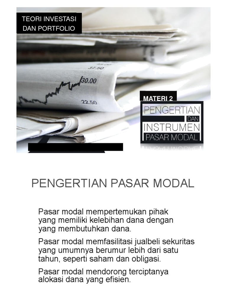 Materi 2 Pengertian Instrumen Pasar Modal | PDF | Bisnis | Pengelolaan Keuangan & Uang