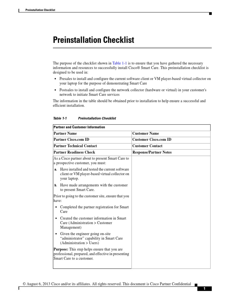 Smart Care Service Pre-Installation Checklist PDF | PDF | Proxy Server ...
