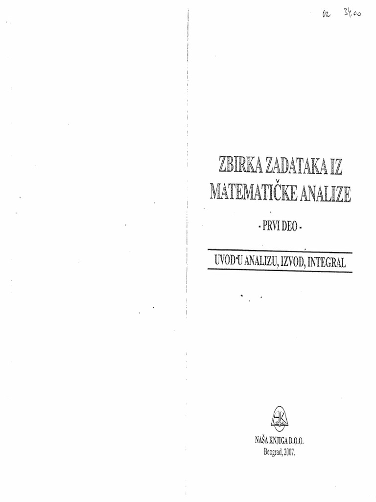 Matematicka Analiza - Zbirka Zadataka LJasko PDF | PDF