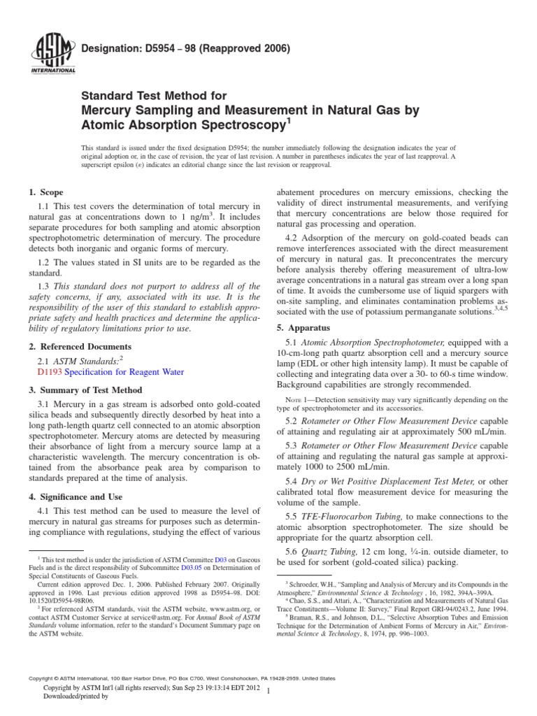 D 5954 PDF | PDF | Nitric Acid | Vacuum Tube