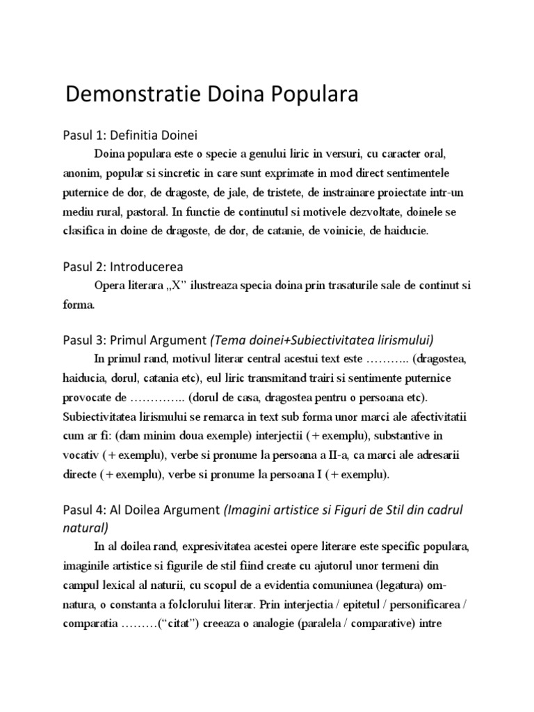 Doina-Model Argumentare | PDF