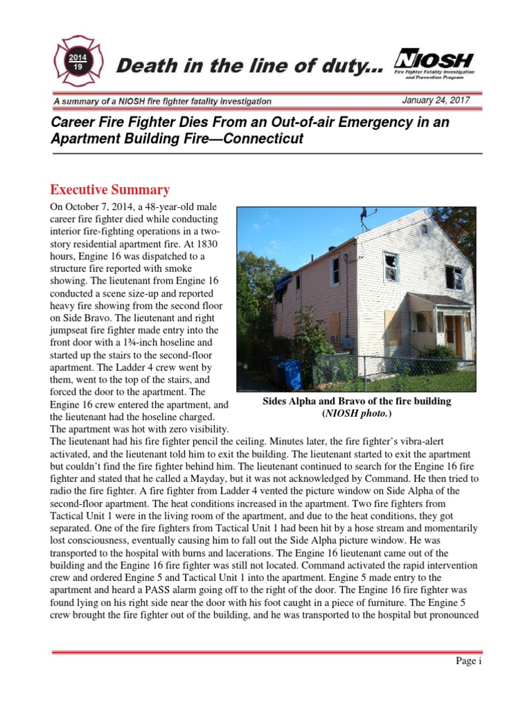 NIOSH: Fireground Tactics, Crew Integrity Contributed To Firefighter's ...