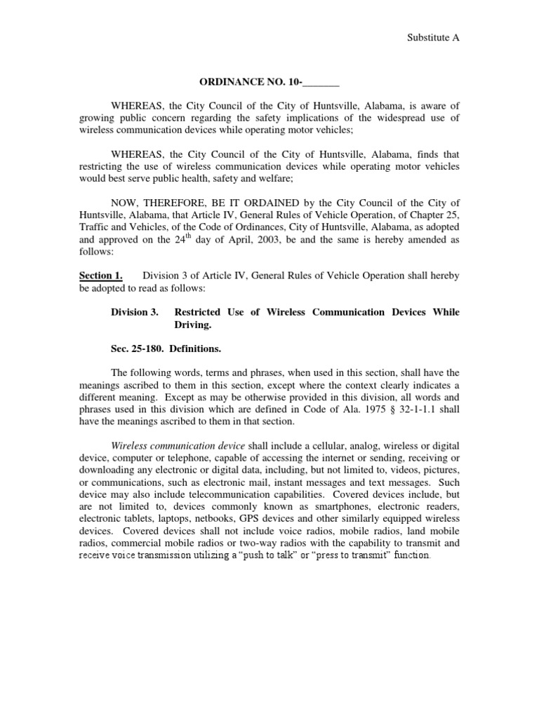 Proposed Texting-While-Driving Ban | PDF | Telecommunication | Fine ...