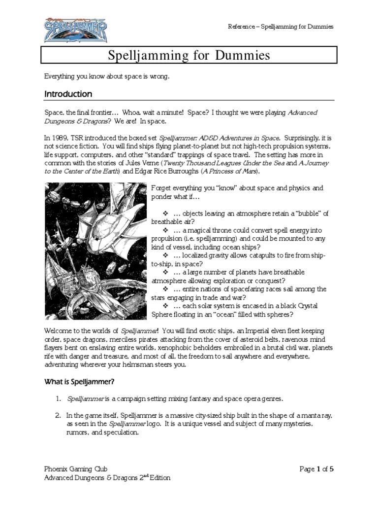 Spelljamming For Dummies | PDF | D20 System | Fantasy Role Playing Games