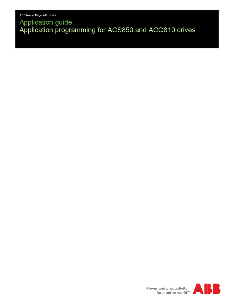 ACS850 ACQ810 Appl Programming Appl Guide B PDF | PDF | Parameter (Computer Programming) | Input ...