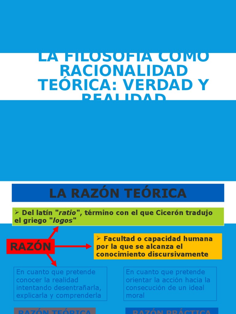 La Filosofía Como Racionalidad Teórica Verdad y Realidad | PDF | Verdad ...