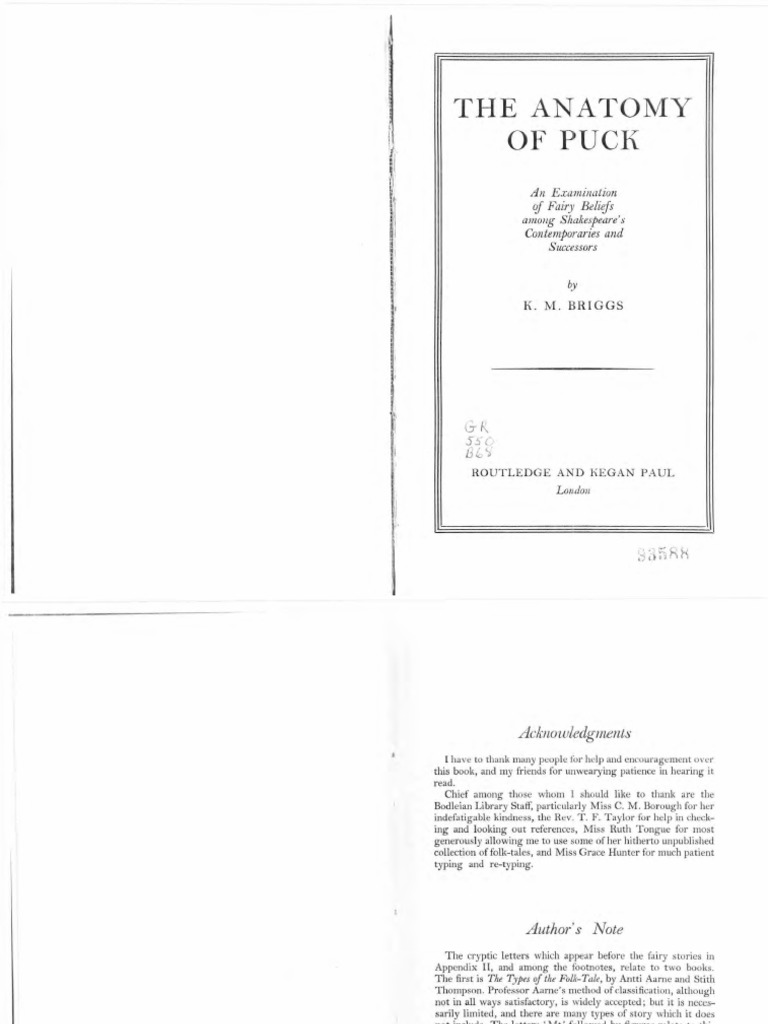 An Anatomy of Puck An Examination of Fairy Beliefs Among Shakespeare ...