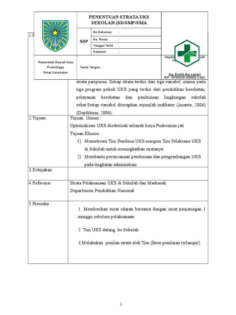Penentuan Strata Uks Sekolah Fix | PDF