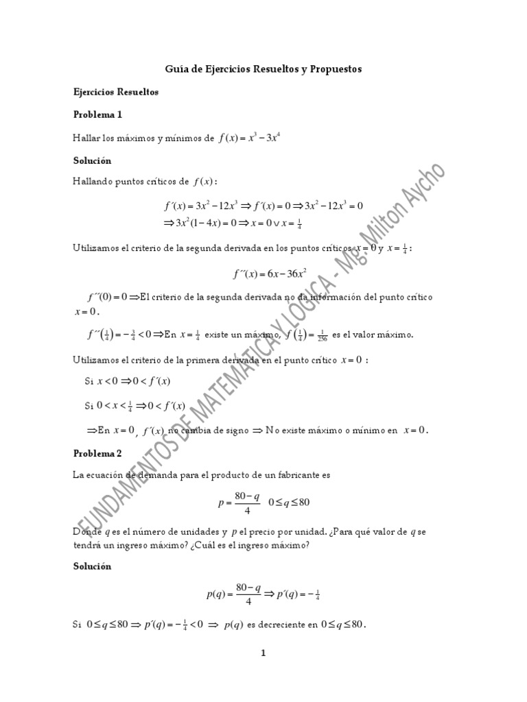 Manual de Ejercicios de Fundamentos de Matematica para Medicina | PDF ...
