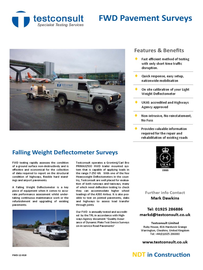 FWD Pavement Surveys: Falling Weight Deflectometer Surveys | PDF ...