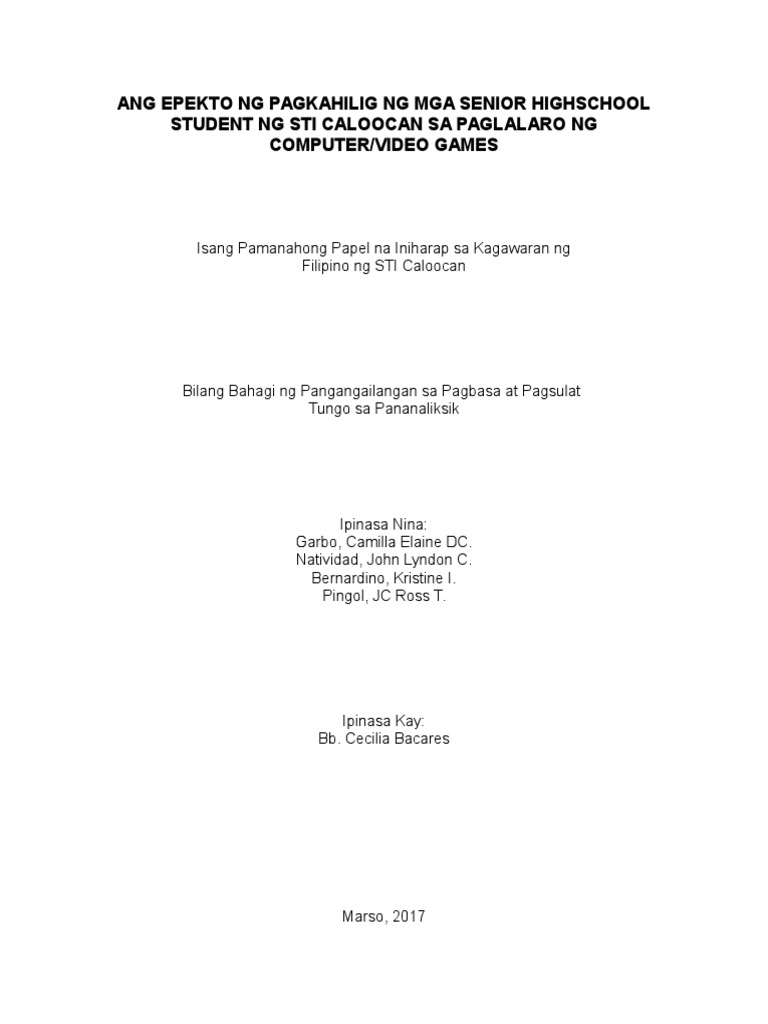 Pamanahong Papel (Example) | PDF